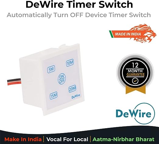 DeWire Auto Cut Off Timer Switch for Water Motor Pump, Water Heater, E ...